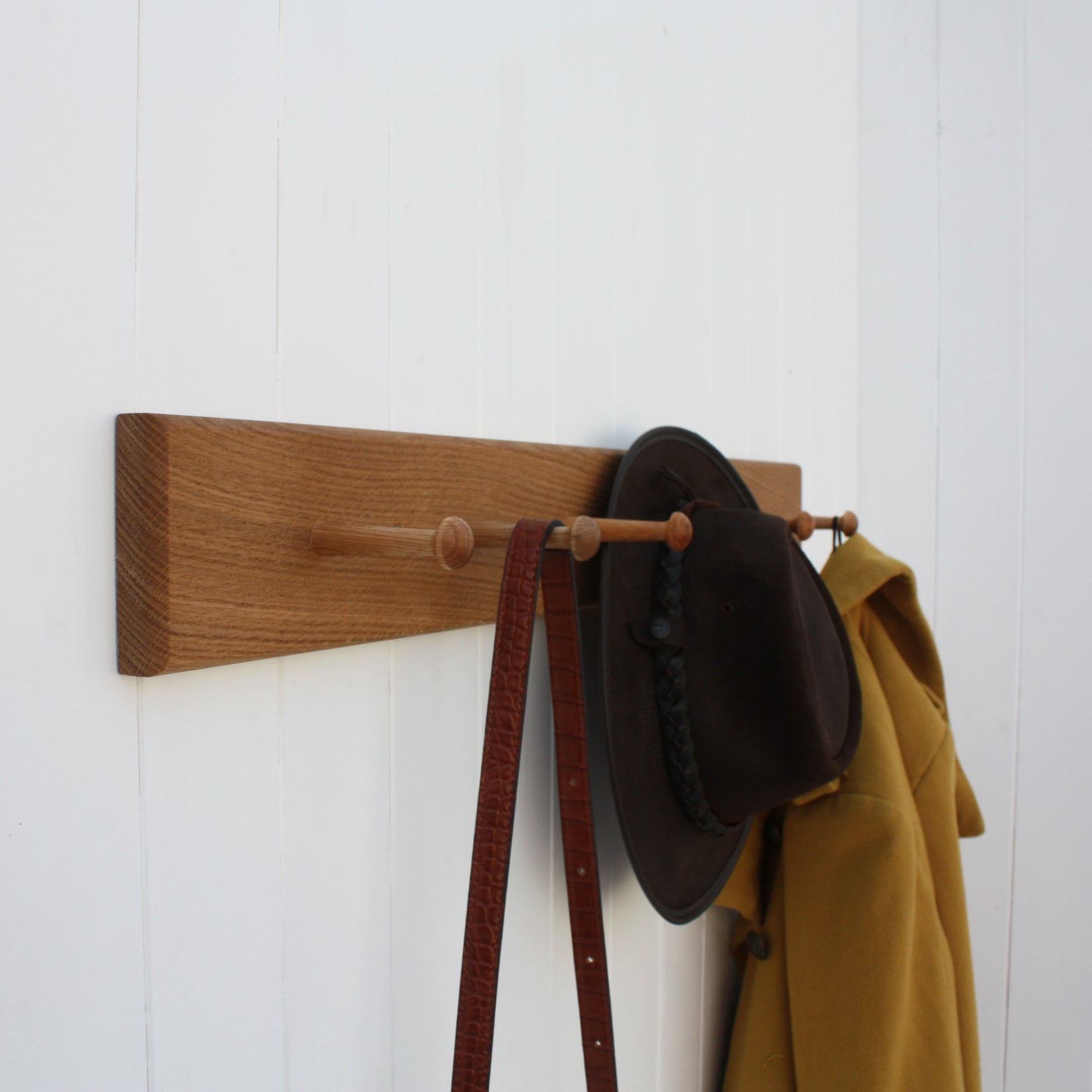 Solid Oak Shaker Peg Rail | Home Storage | a+b furniture